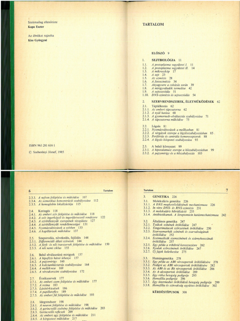 Biológiai Fejtörő - Szeberényi József | PDF