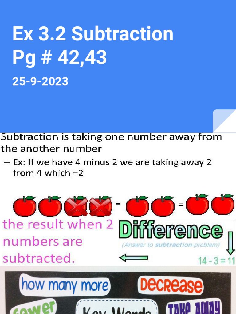 Ex#3.2 Subtraction | PDF