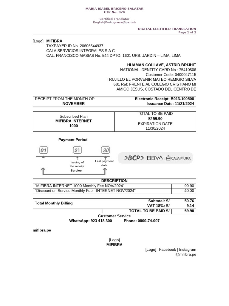 RECIBO1120901_TRAD | PDF | Payments