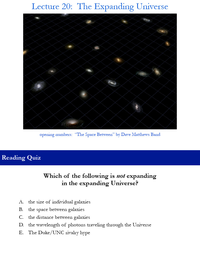 phy134_lecture20 | PDF | Universe | Galaxy