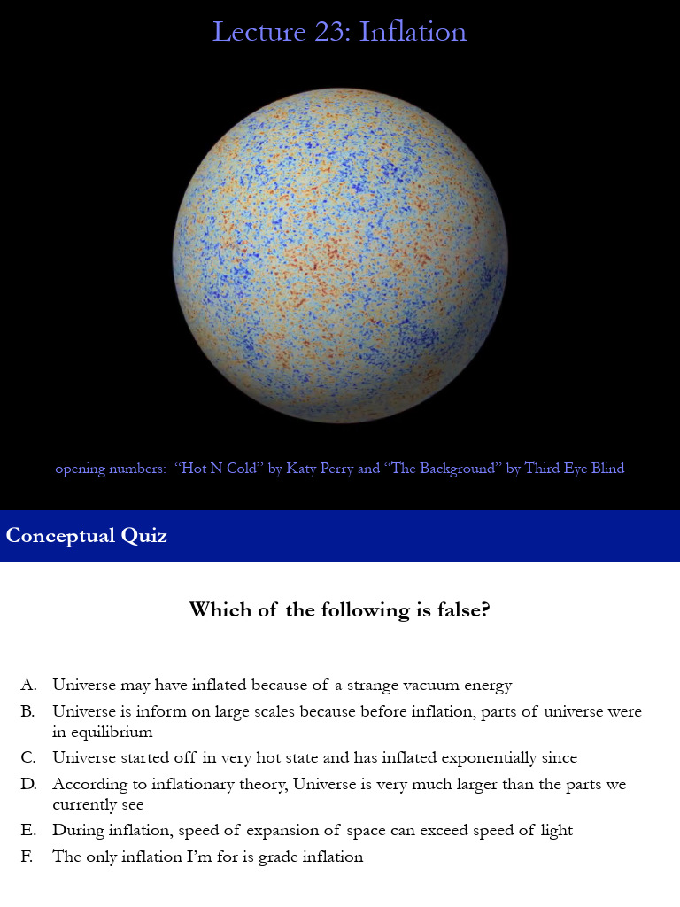 phy134_lecture22 | PDF | Big Bang | Inflation (Cosmology)