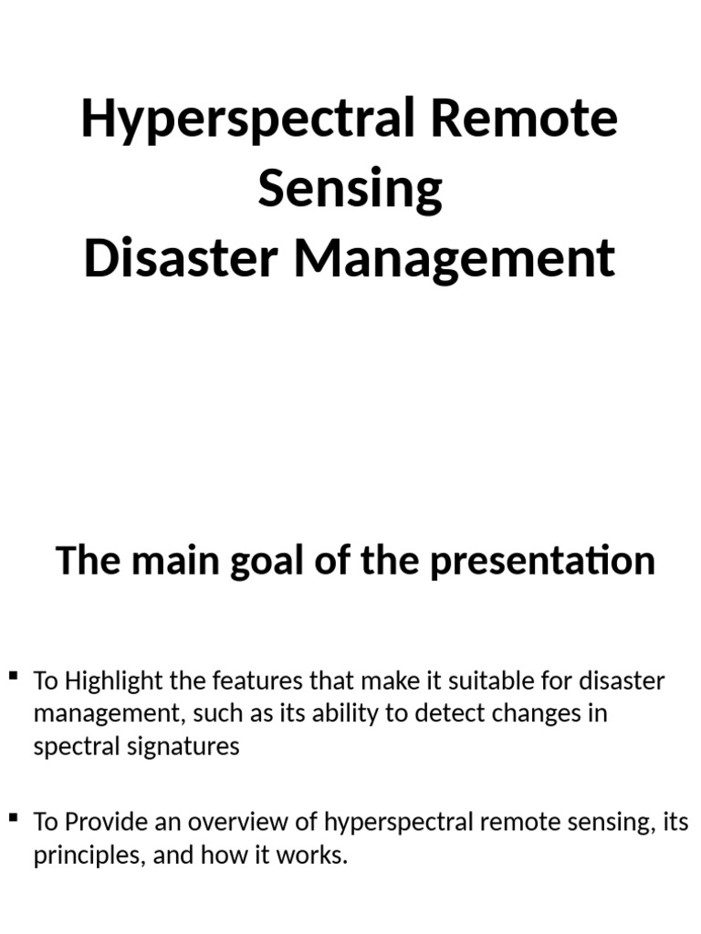 HSRS in Disaster Management | PDF | Remote Sensing | Geographic ...