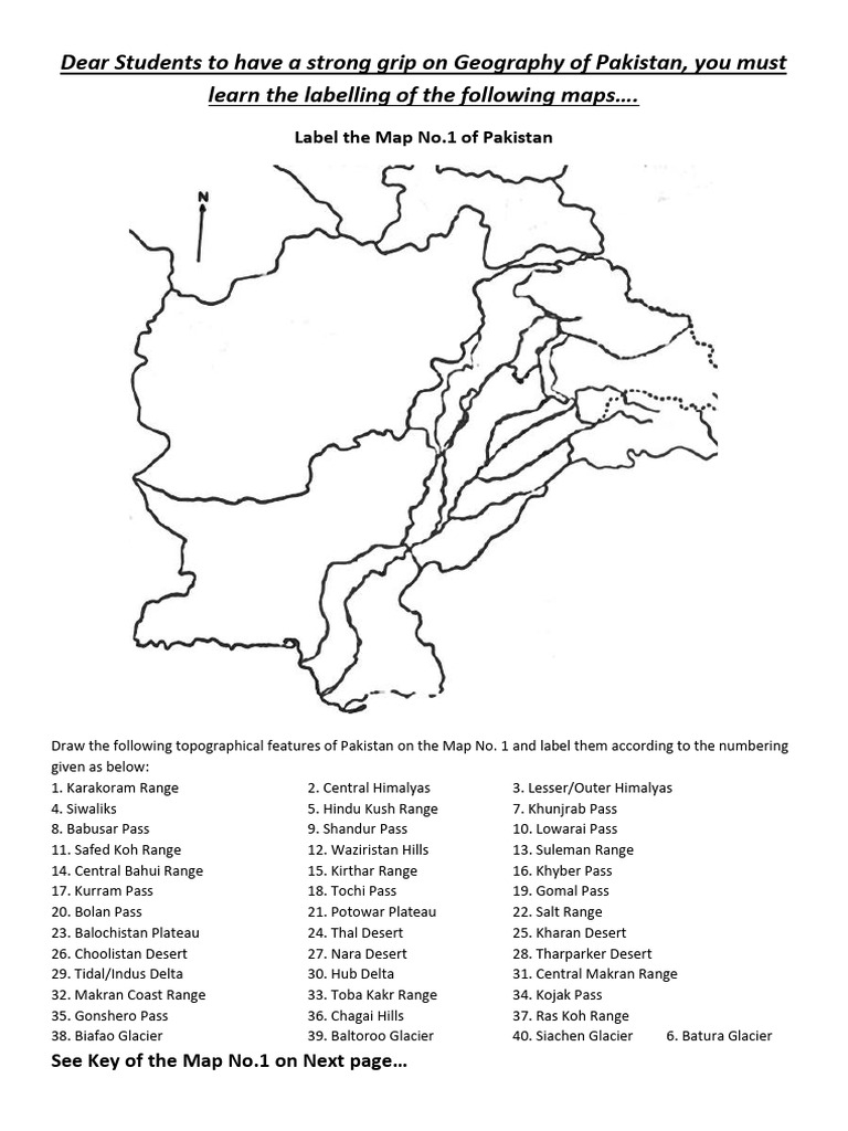 Worksheet of Maps With Marking Key | PDF | Pakistan | South Asia