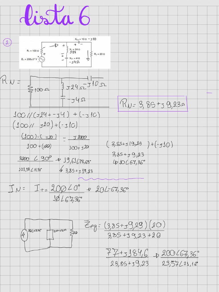 Lista 6 Circuitos Eletricos 2 | PDF