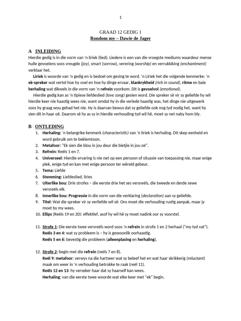 GEDIG Ontleding. | PDF