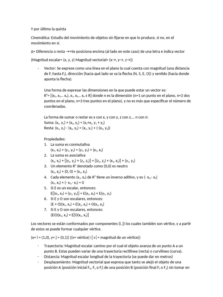 Conceptos Básicos de Cinemática y Vectores | PDF | Velocidad | Velocidad
