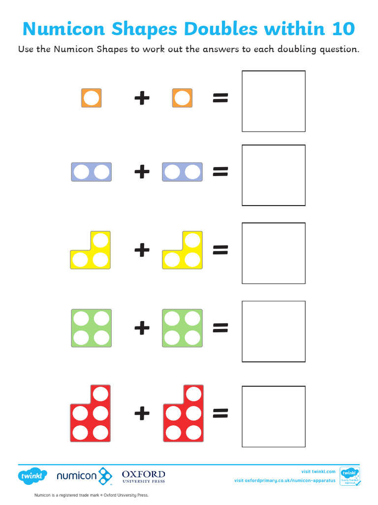 Numicon Shapes Doubles To 10 Activity Sheet Ver 3 | PDF