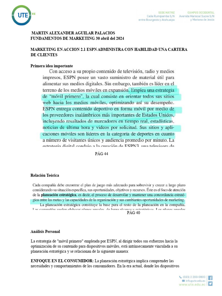 Estrategia Móvil de ESPN en Marketing | PDF | Marketing | Planificación