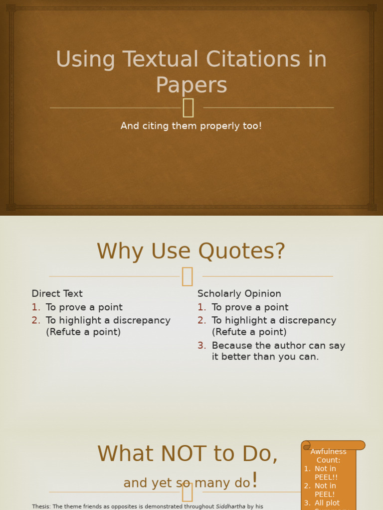 Textual Citations Guide for Papers | PDF