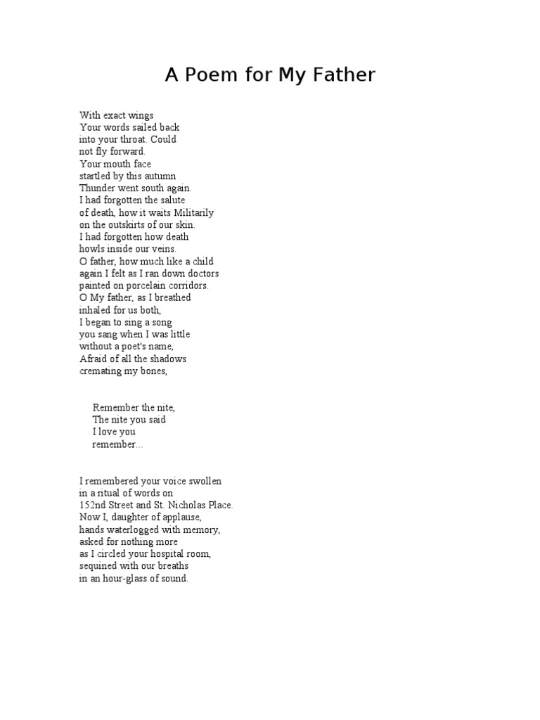 A Poem For My Father | PDF
