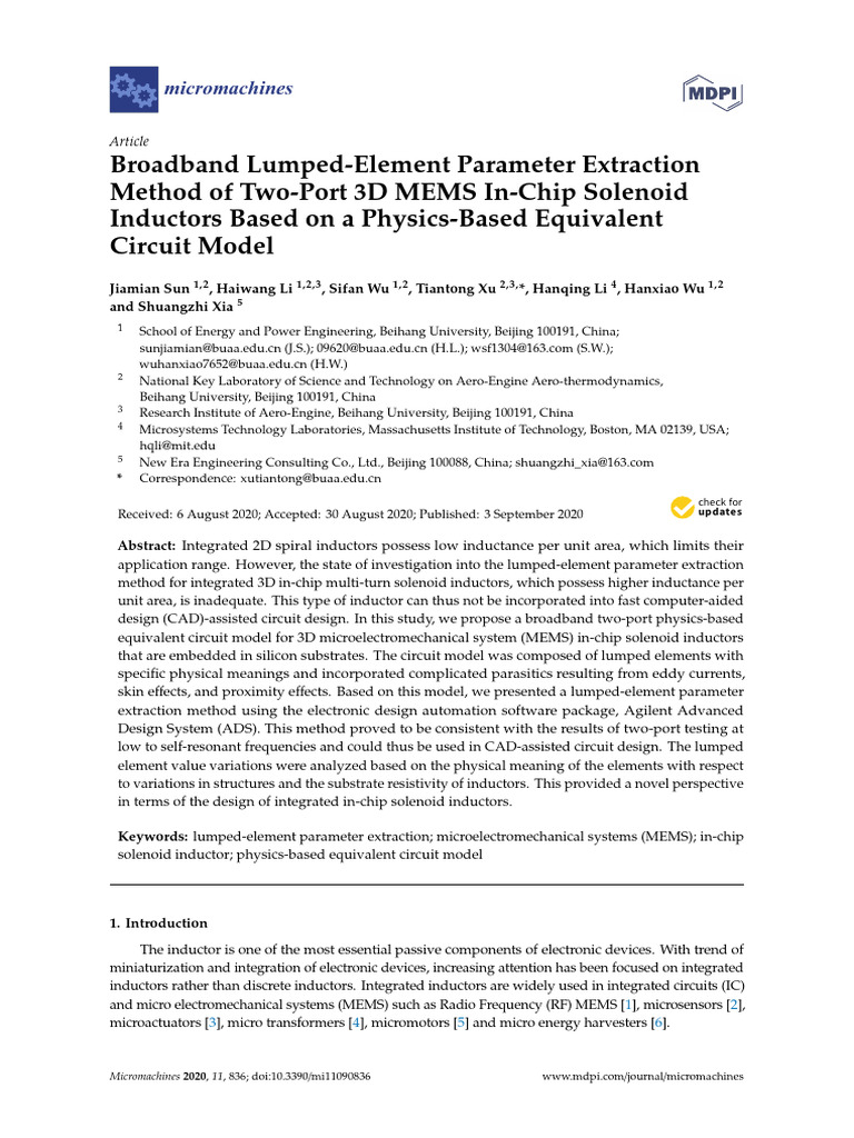 Broadband Lumped-Element Parameter Extraction Meth | PDF | Inductor ...