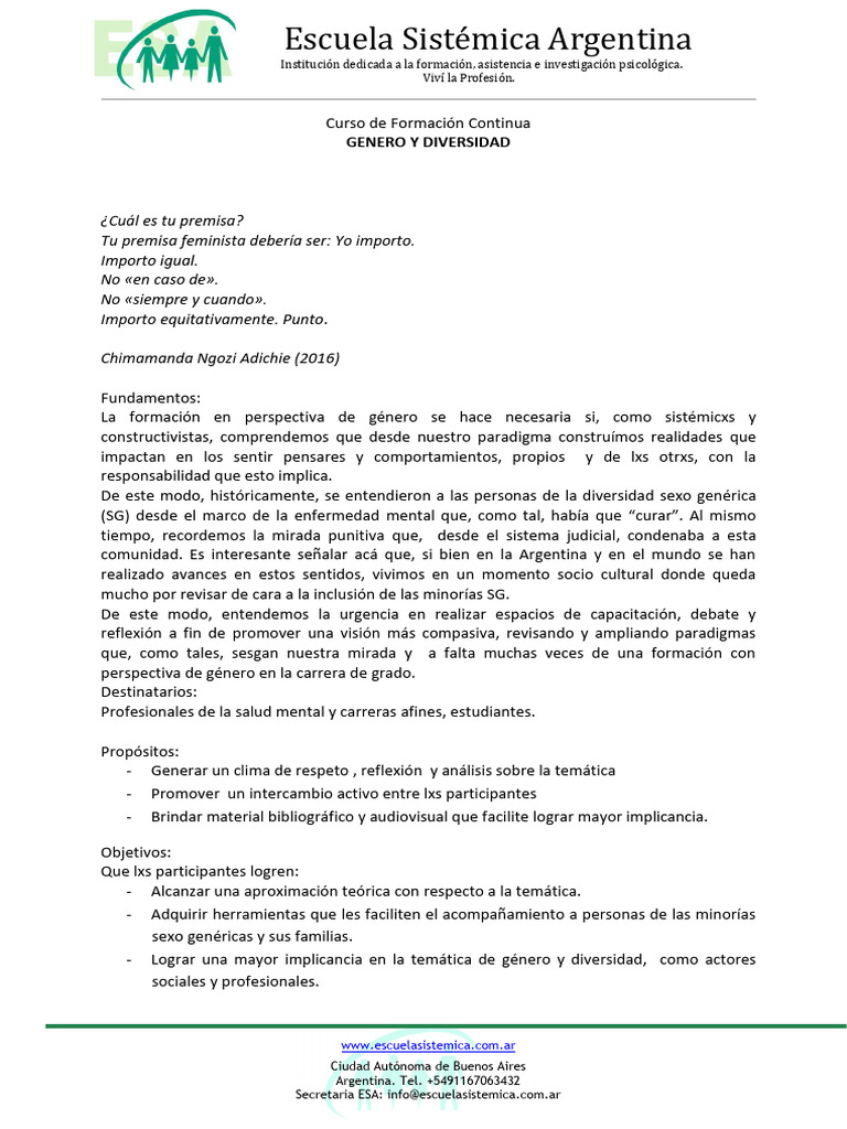 Programa Genero y Diversidad 3 | PDF | Género | Estudios de género