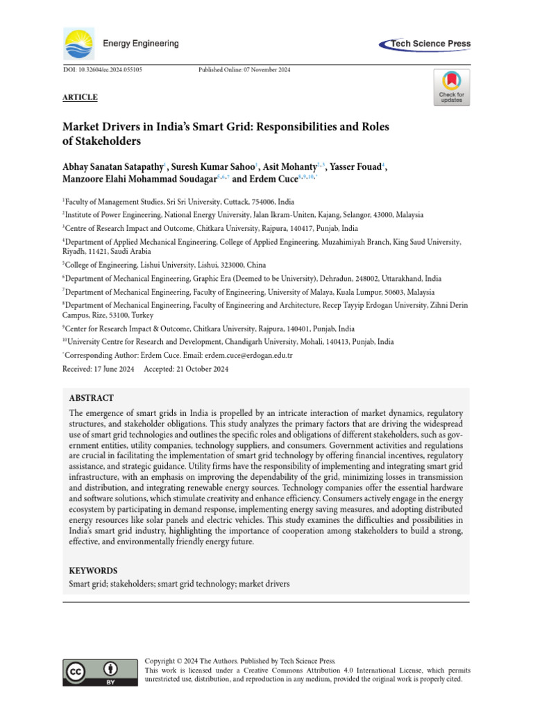 Market Drivers in India's Smart Grid-Responsibilities and Roles of ...