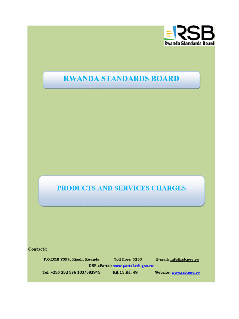 Rwanda Standards Board Service Charges | PDF | Calibration | Metrology
