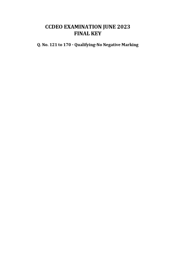 CCDEO PART II FINAL KEY Adv 3 of 2022 - 2023 | PDF