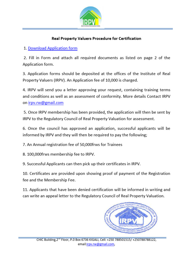 Real Property Valuers Certification Guide | PDF