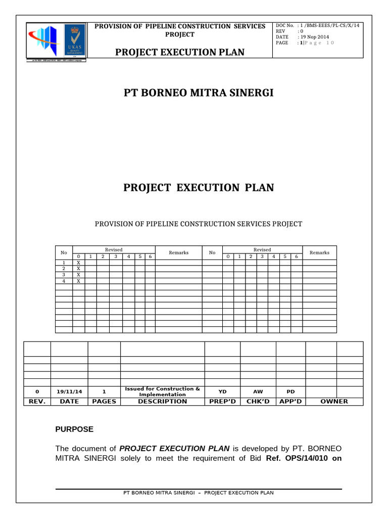 1 Project Execution Plan | PDF | Project Management