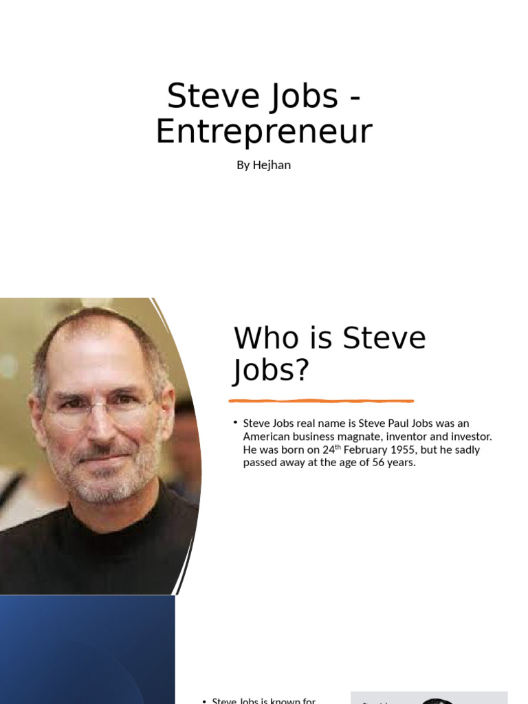 Entrepreneur - Steve Jobs | PDF