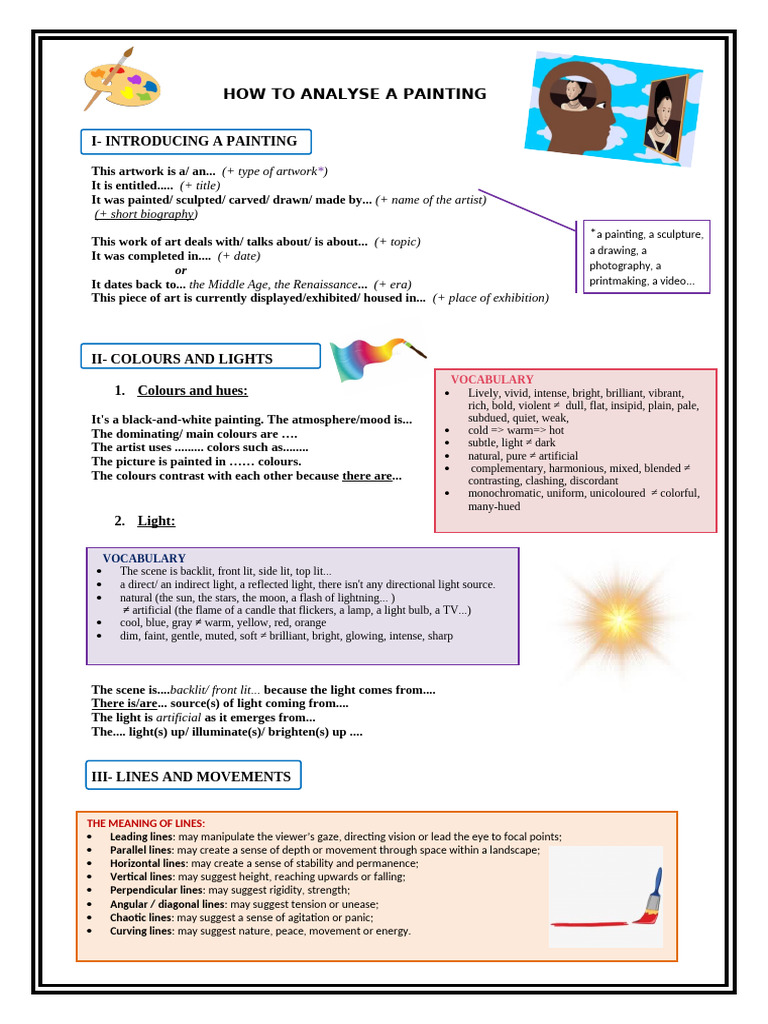 How To Analyse A Painting Grammar Drills Grammar Guides Writing ...