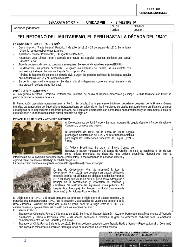 07 SEPARATA - sociales | PDF | Perú | Lima