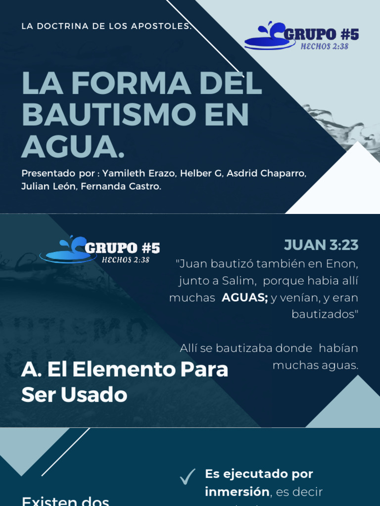 El Bautismo por Inmersión en Agua | PDF
