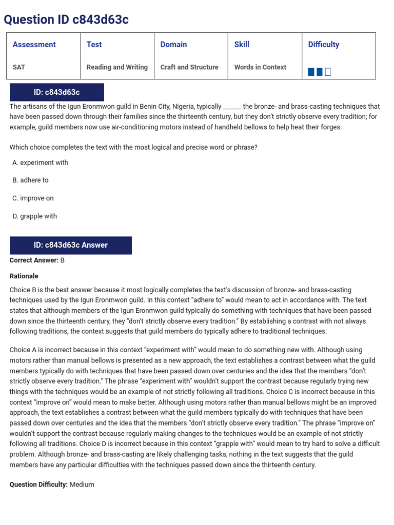 SAT English Test 1 | PDF | Polar Bear | Sat