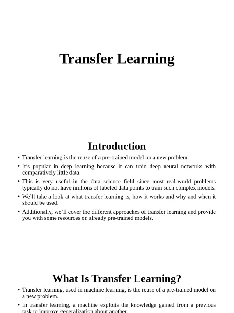 Lecture 17 Transfer Learning | PDF | Deep Learning | Artificial Neural Network