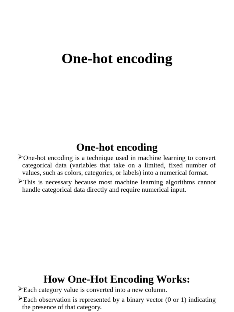 Lecture 18 One hot encoding | PDF | Algorithms | Applied Mathematics Lecture 18 One hot encoding | PDF | Algorithms | Applied Mathematics