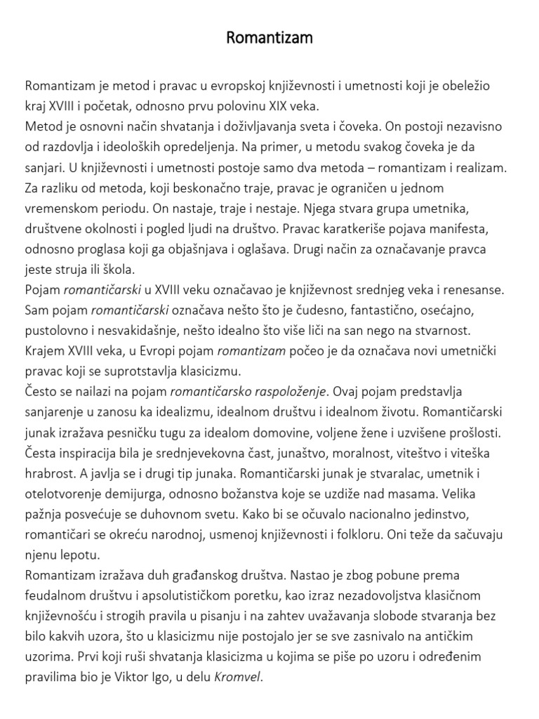 Romantizam | PDF