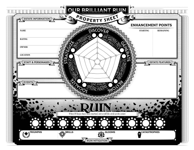 Our Brilliant Ruin - Fillable Property Sheet | PDF