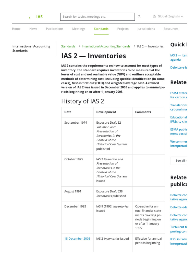 IAS 2 — Inventories | PDF | Inventory | Income Statement