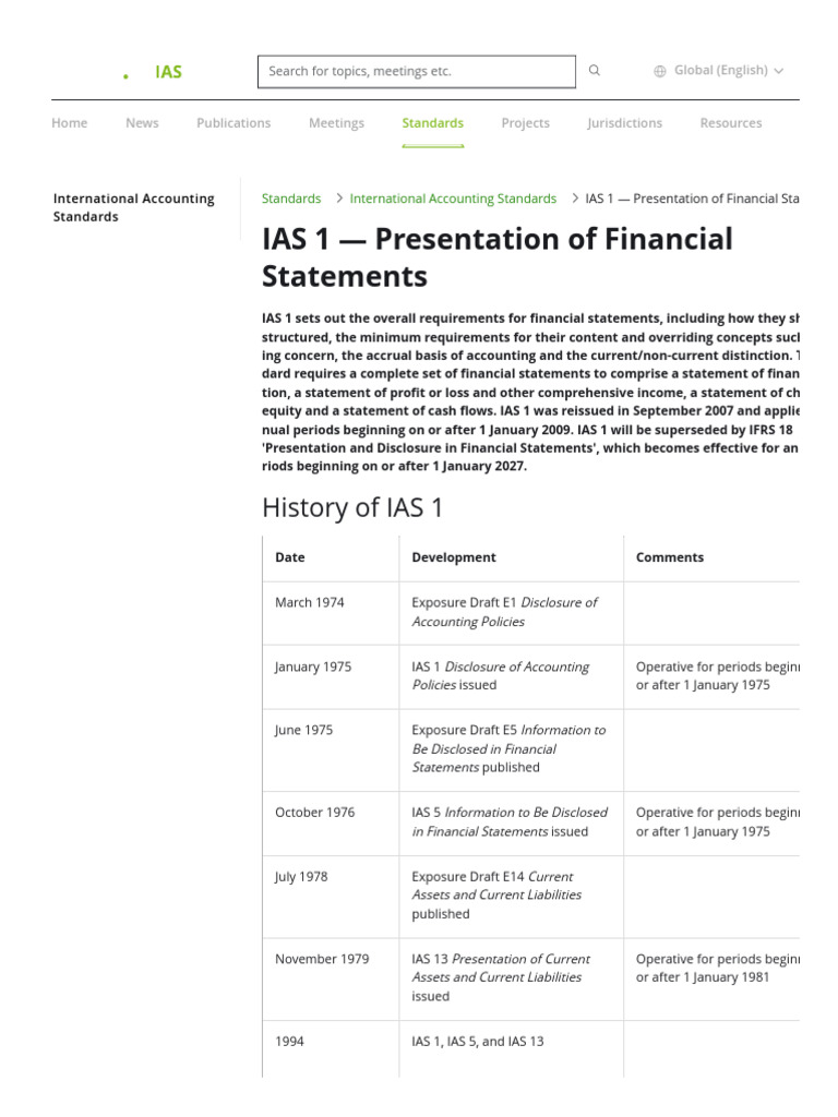 IAS 1: Accrual Basis Overview | PDF | International Financial Reporting ...