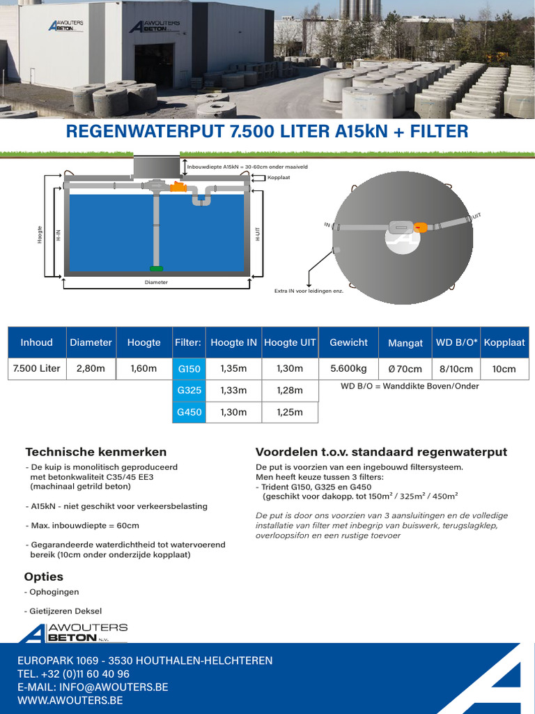 Regenwaterput 7.500 Liter + Filter | PDF