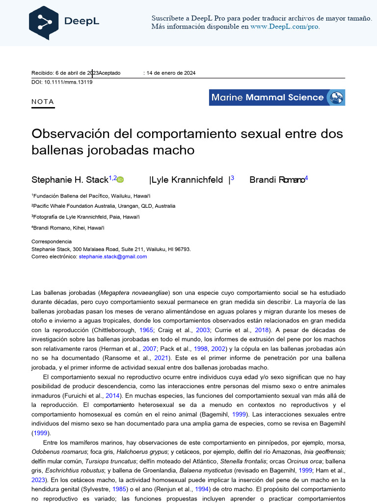 Marine Mammal Science - 2024 - Stack - An observation of sexual ...