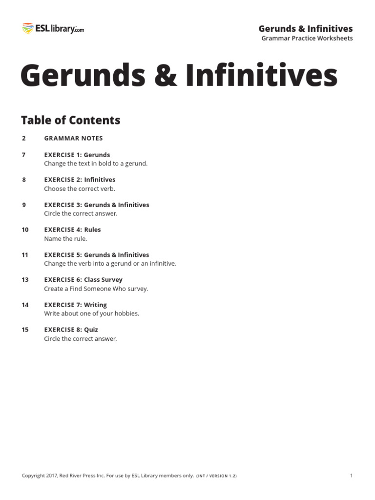 Gerunds and Infinitives | PDF | Verb | Object (Grammar)