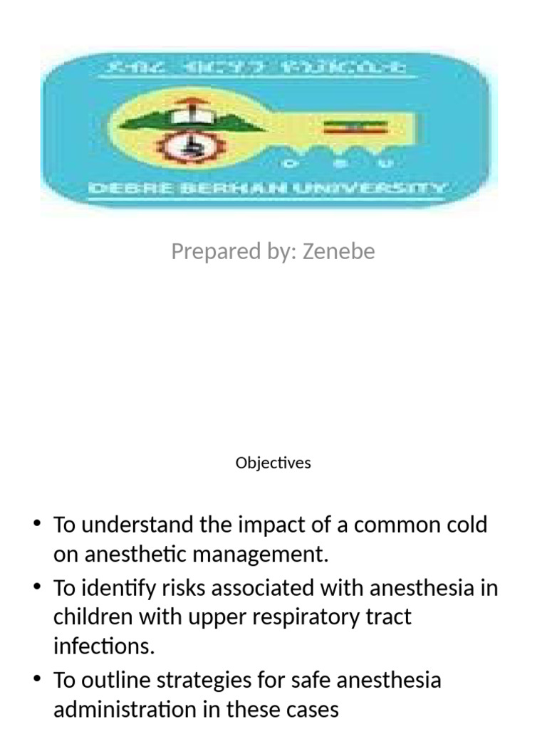 Pediatric Anesthesia & Colds | PDF | Respiratory Tract | Common Cold