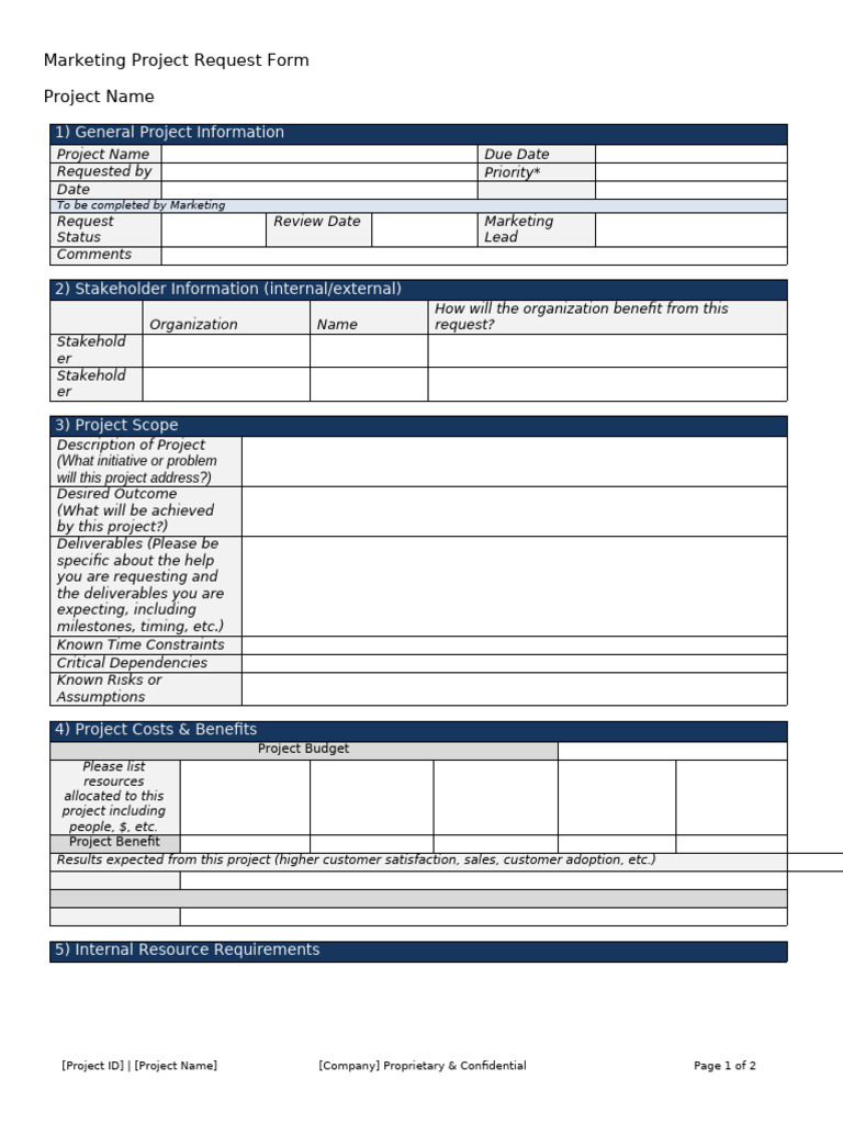 Project Request Form | PDF