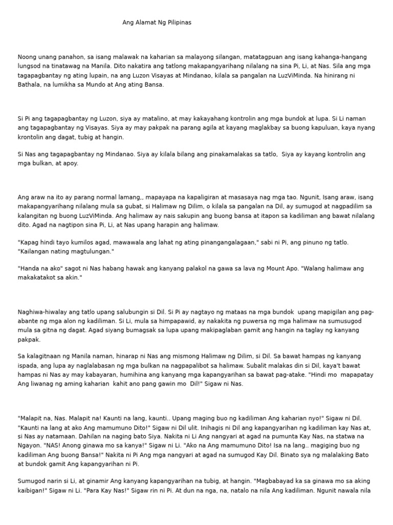 Ang Alamat NG Pilipinas | PDF