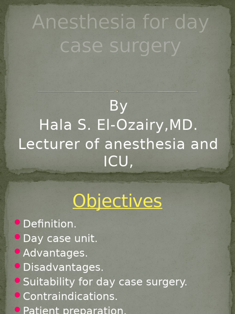 Day case surgery | PDF | Anesthesia | Surgery