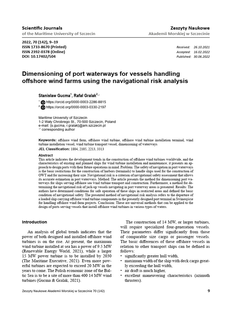 Port Waterway Design for Offshore Wind | PDF | Offshore Wind Power ...