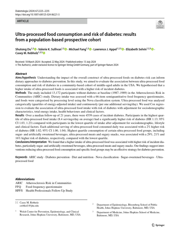 Comida Ultraprocesada y Diabetes | PDF | Diabetes | Blood Pressure