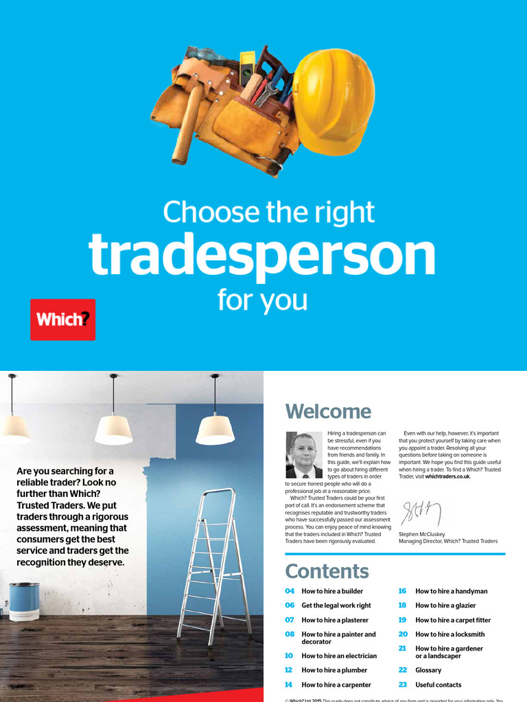 Choose The Right Tradesperson For You Jun16 | PDF | Carpentry | Electrician
