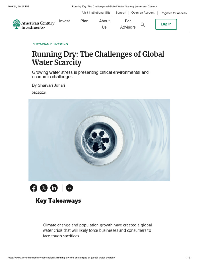 Global Water Scarcity Challenges Explained | PDF | Water Scarcity | Water