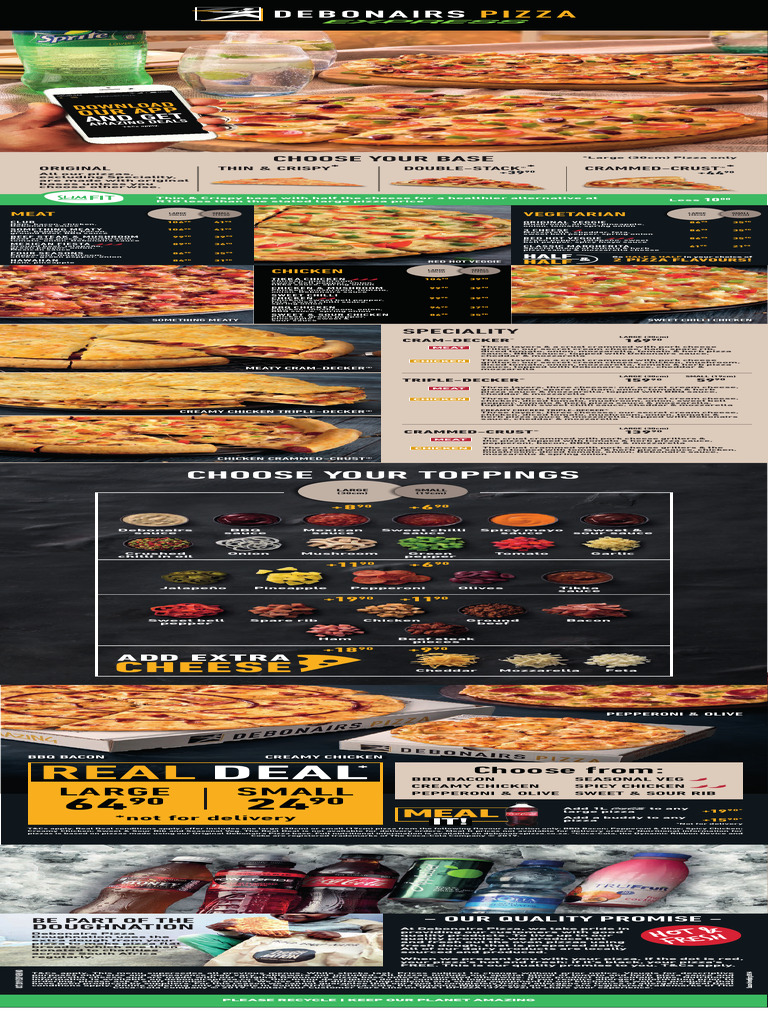 Debonairs Pizza October Menu Upadte 2019 Web Menu Express Generic | PDF ...
