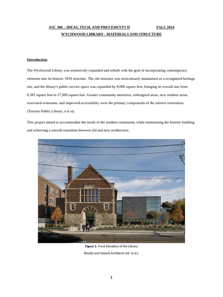 ASC 306 - Wychwood Library - Structure & Material Essay | PDF | Wall ...
