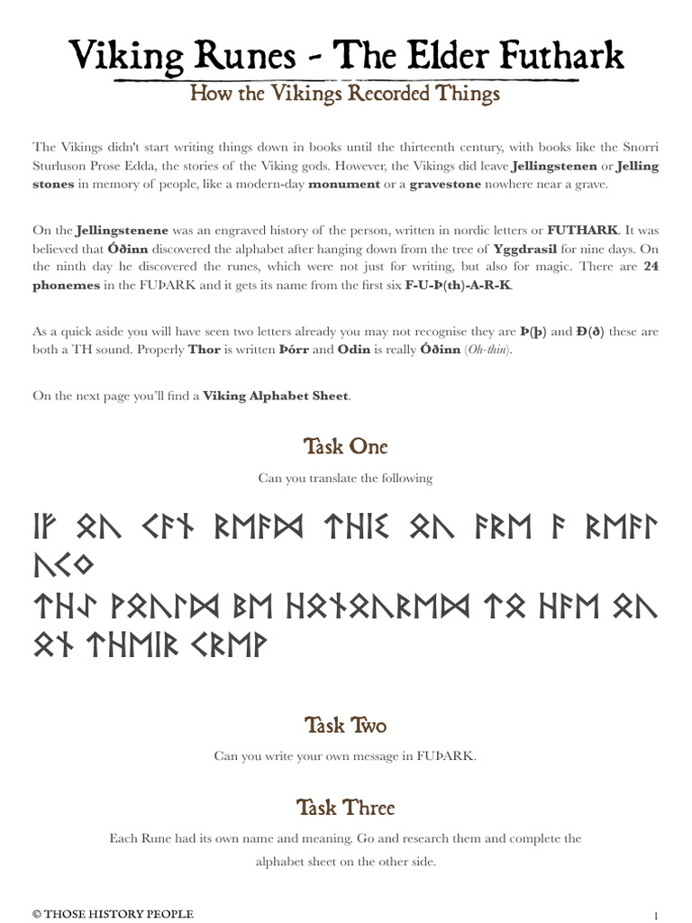 Viking-Runes-Worksheet-1-1 | PDF | Runes | Odin