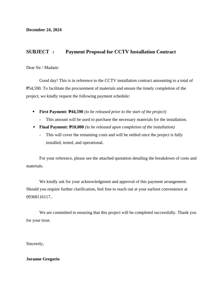 PAYMENT PROPOSAL | PDF