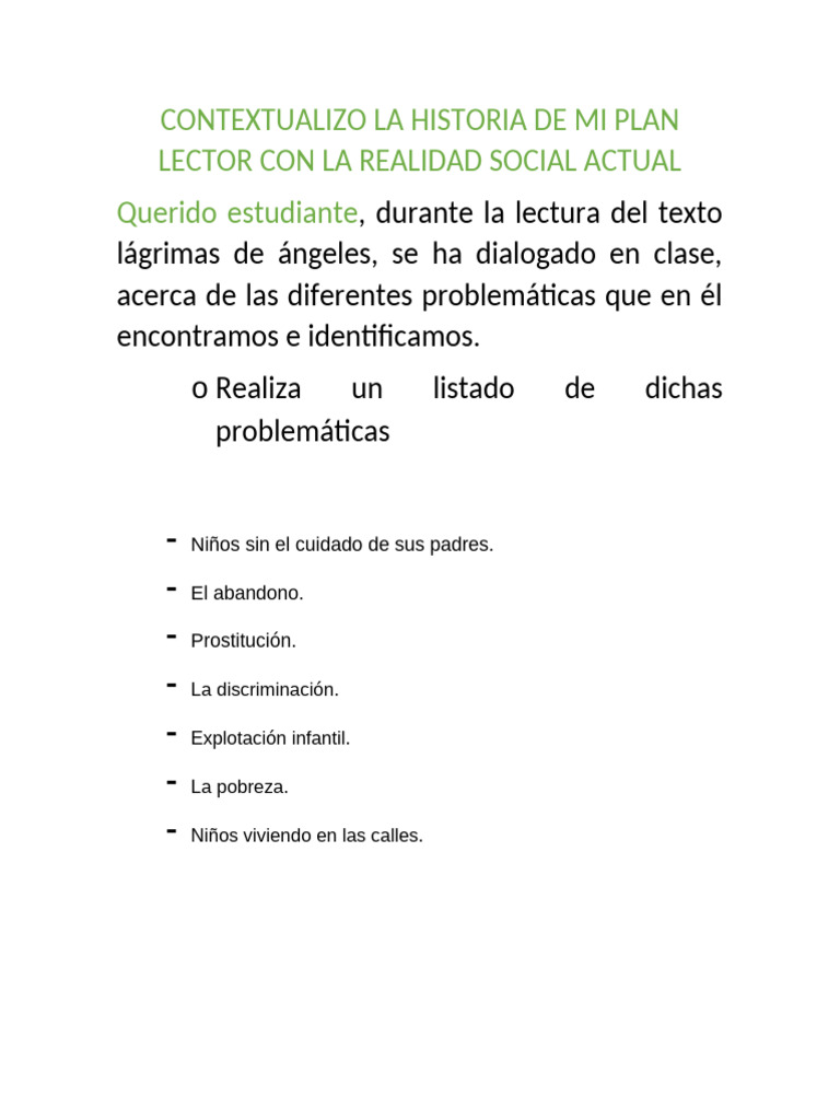 7-A- CONTEXTUALIZO LA HISTORIA DE MI PLAN LECTOR CON LA REALIDAD SOCIAL (1) | PDF