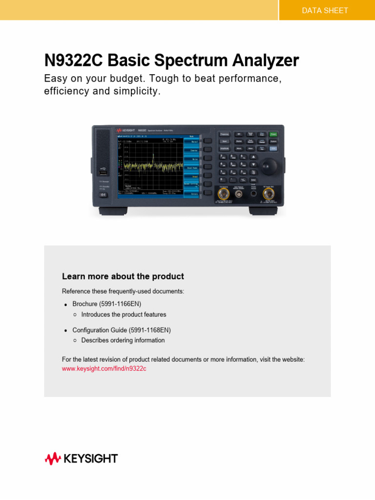 N9322C Basic Spectrum Analyzer | PDF | Hertz | Decibel