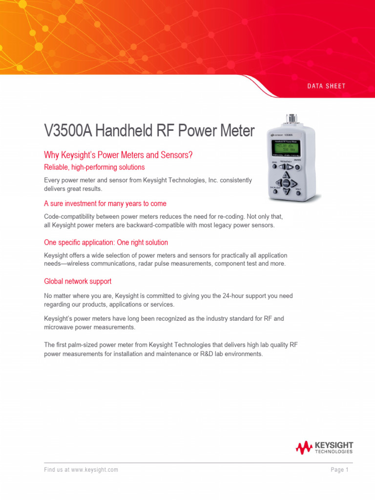 V3500A Handheld RF Power Meter | PDF | Usb | Decibel